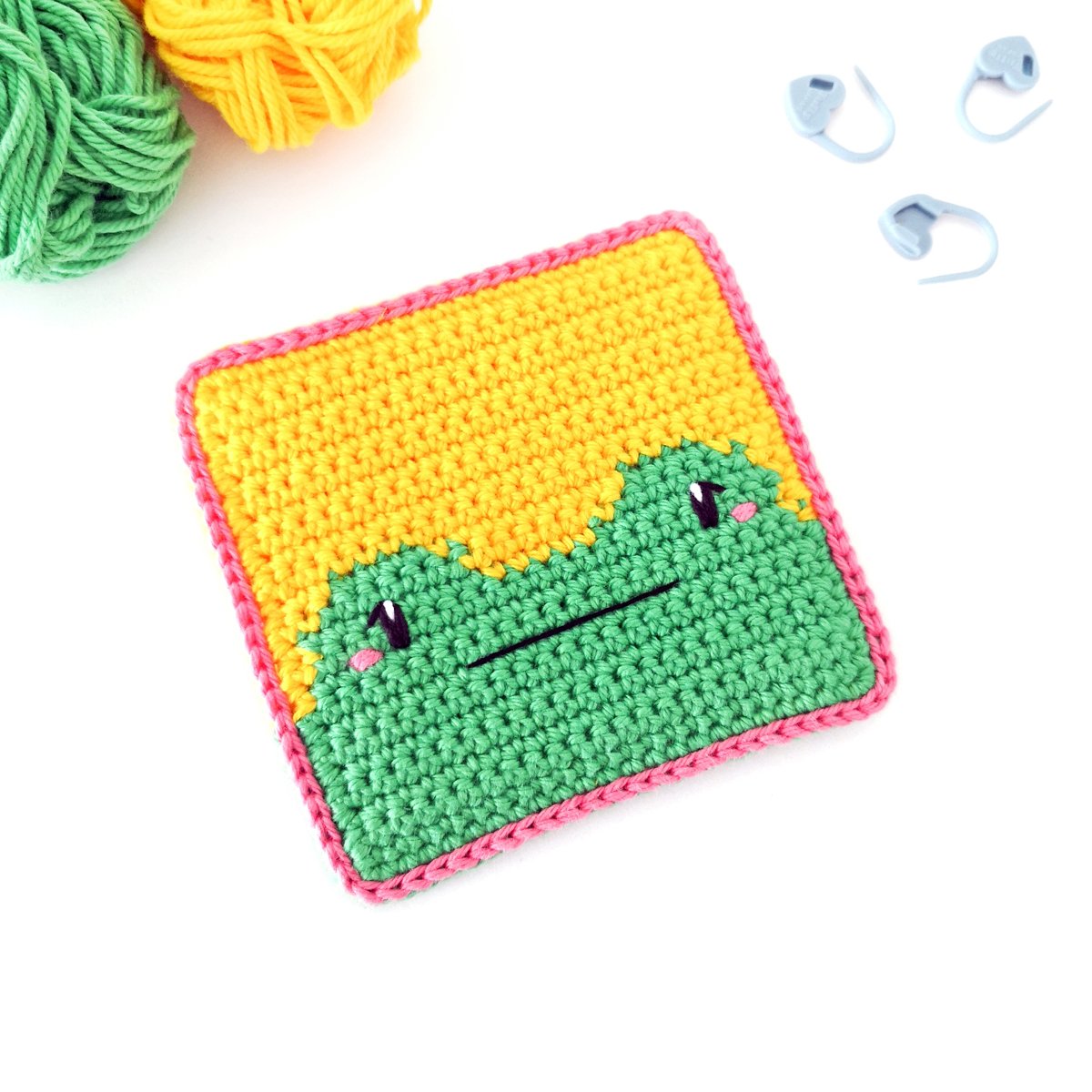 Frog Coaster Crochet Pattern - Free Pattern - Stitch by Fay