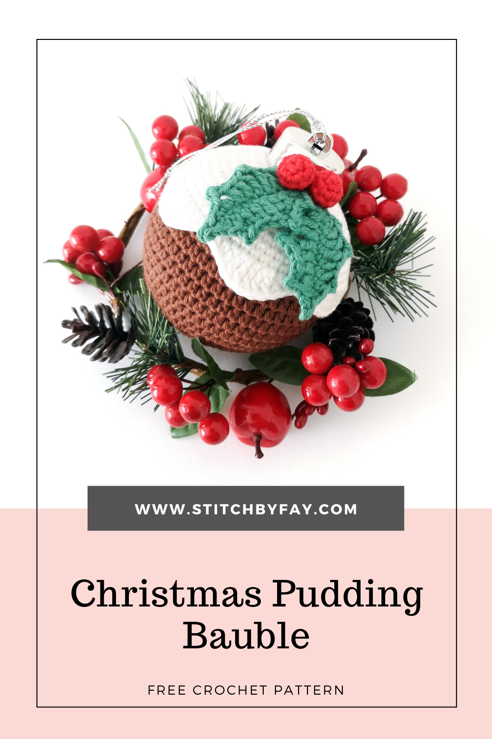 Crochet Christmas Pudding Bauble Pattern (Free!)