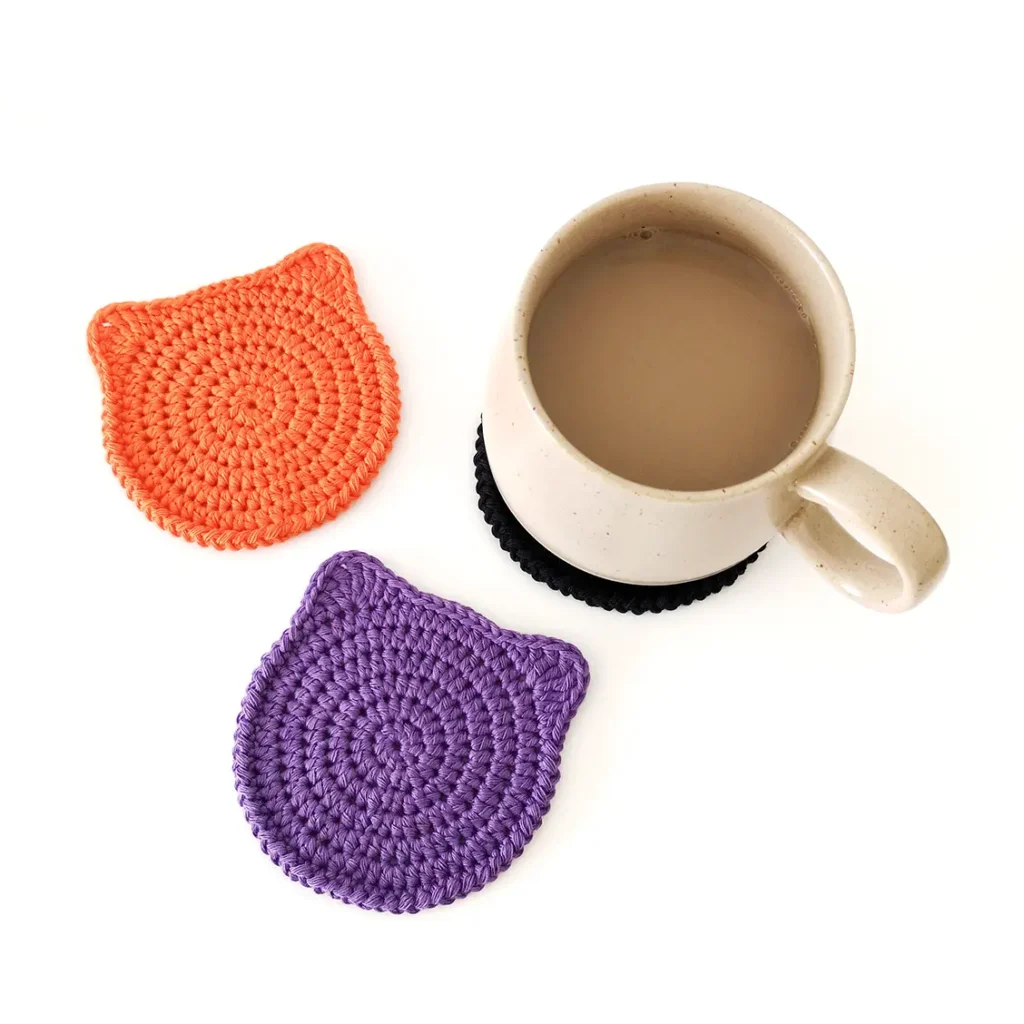 Crochet Cat Coaster Pattern (Free!)